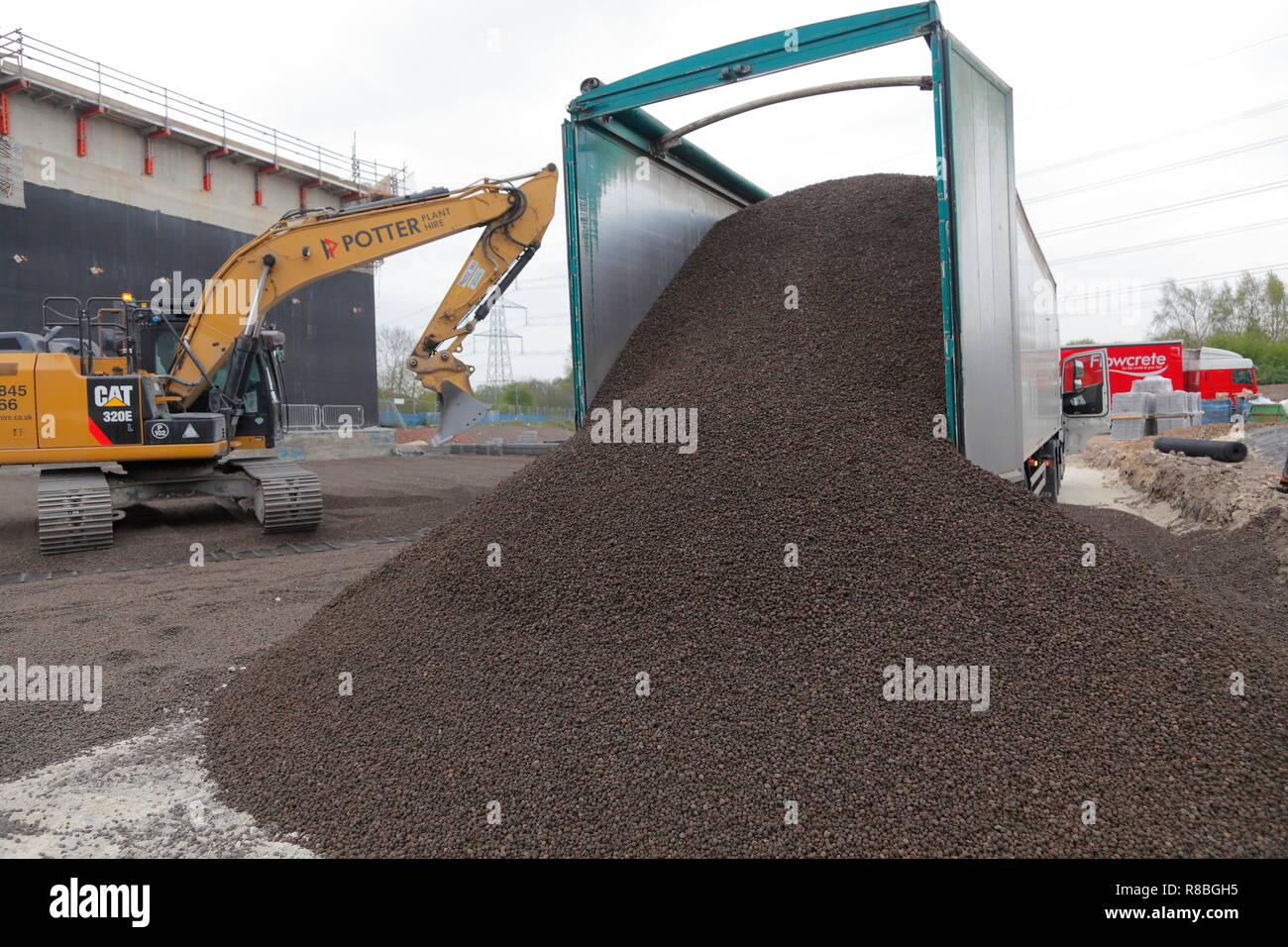 A Hargreaves truck delivering it's load of lightweight expanded clay ...