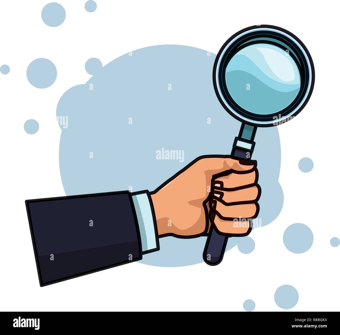 magnifying glass hand holding Stock Vector Image & Art - Alamy