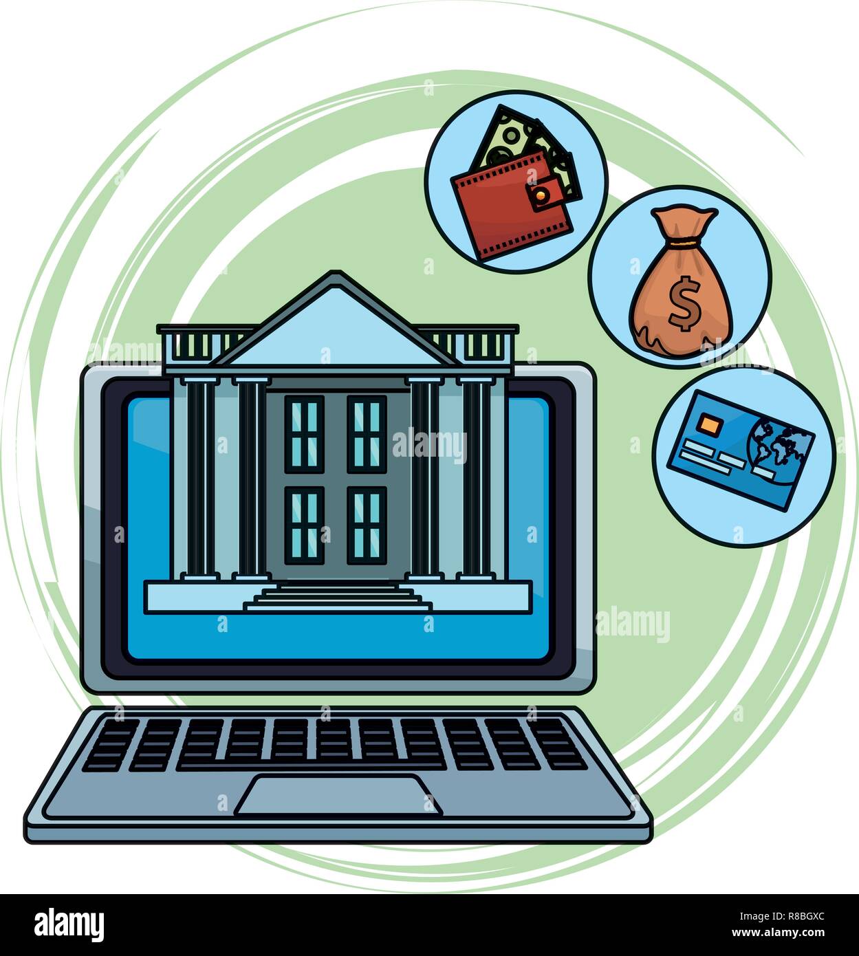laptop financial icon Stock Vector Image & Art - Alamy