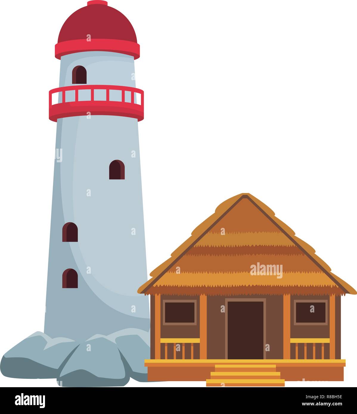 Lighthouse no rocks Stock Vector Images - Alamy