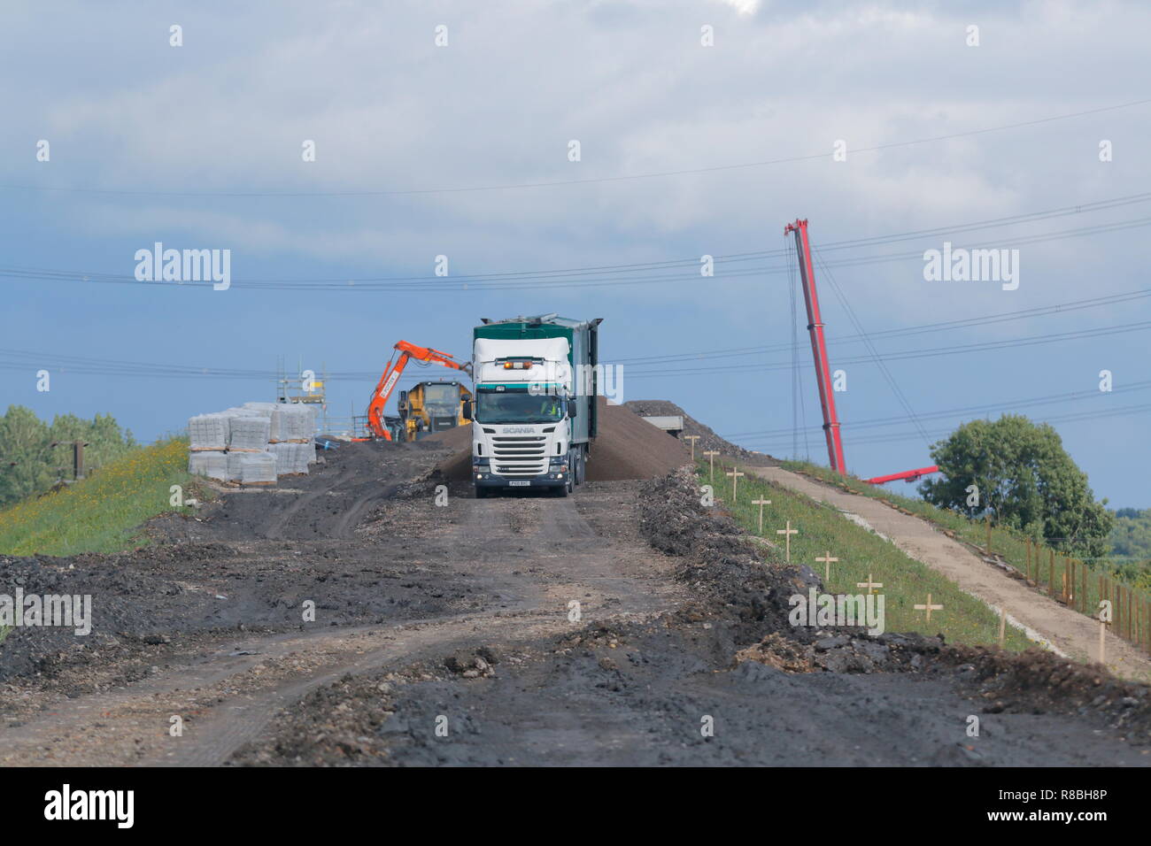 A Hargreaves truck delivering it's load of lightweight expanded clay ...