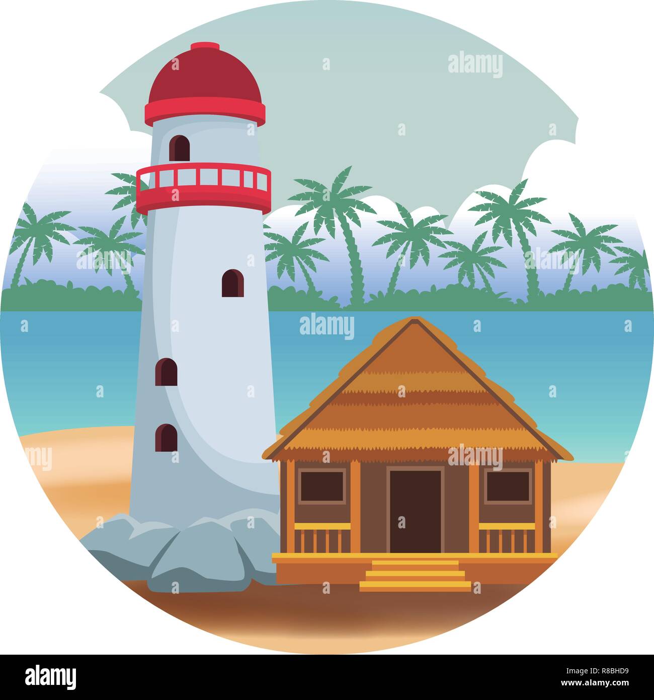 Lighthouse cottage Stock Vector Images - Alamy