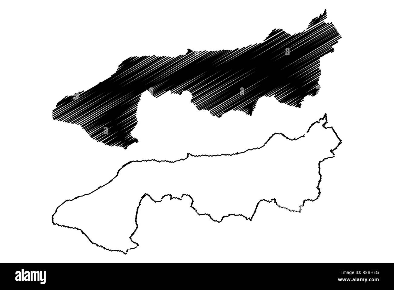 Yalova (Provinces of the Republic of Turkey) map vector illustration, scribble sketch Yalova ili ...