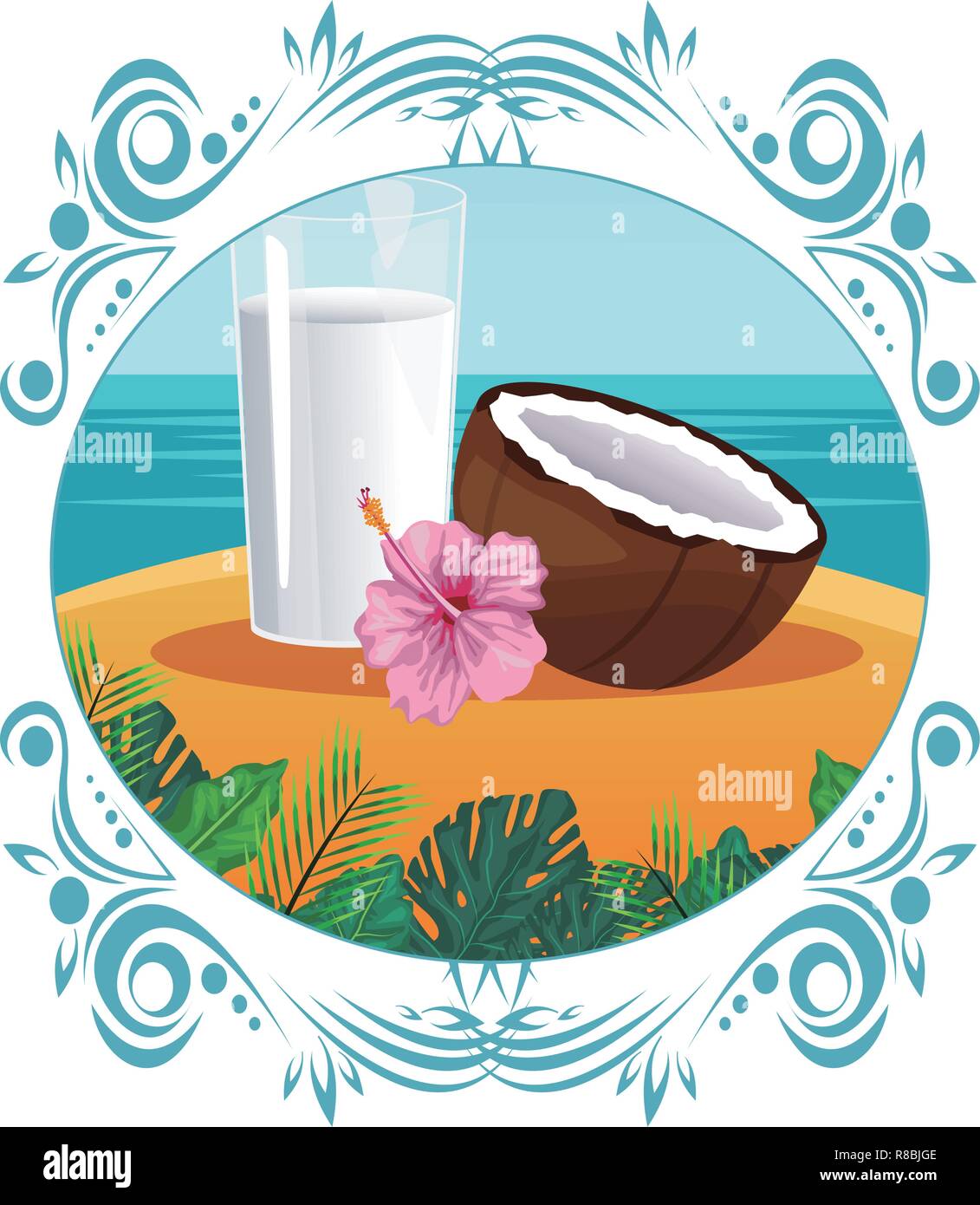 coconut water glass Stock Vector Image & Art - Alamy