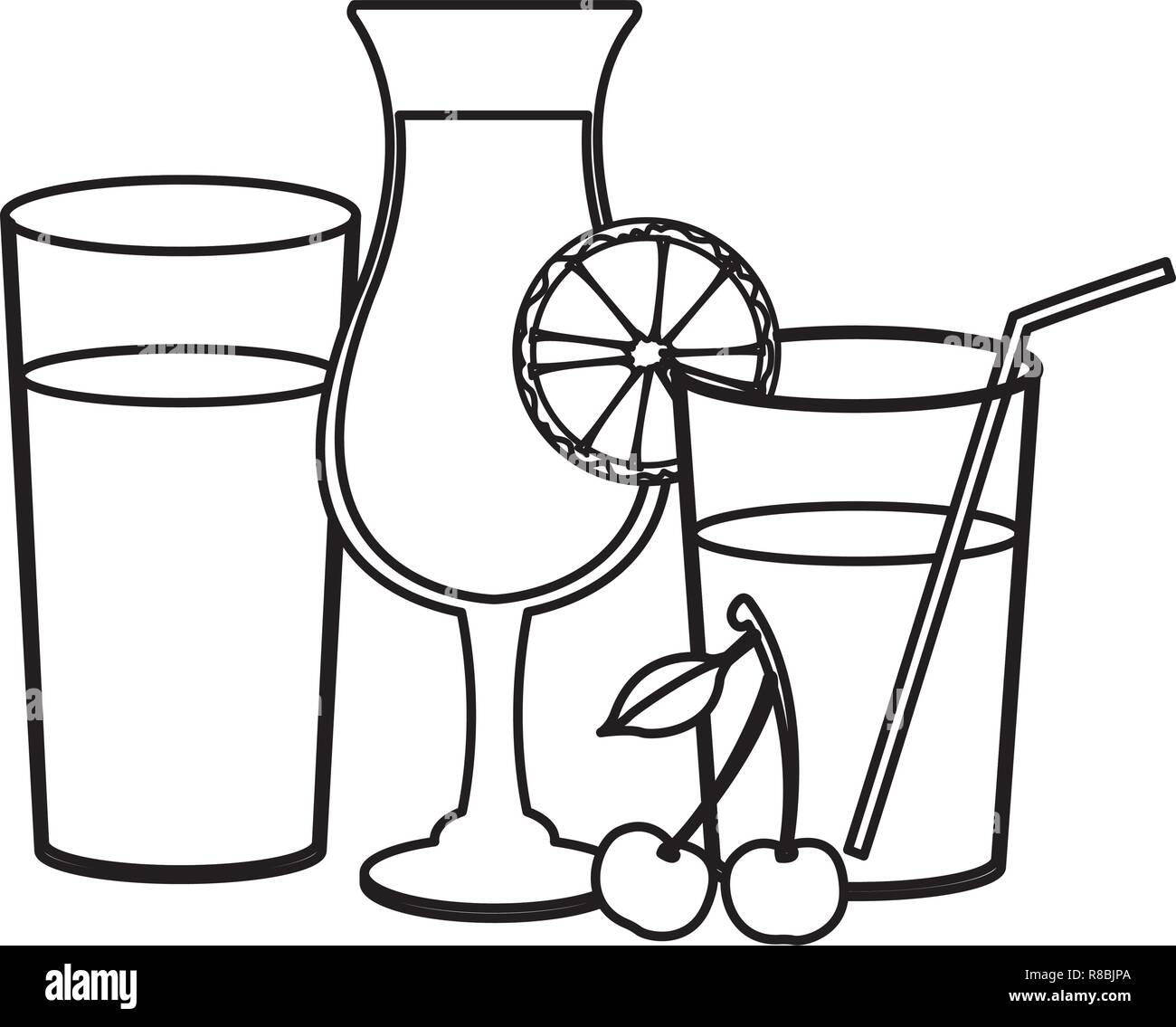 Cocktail And Orange Juice Stock Vector Image And Art Alamy