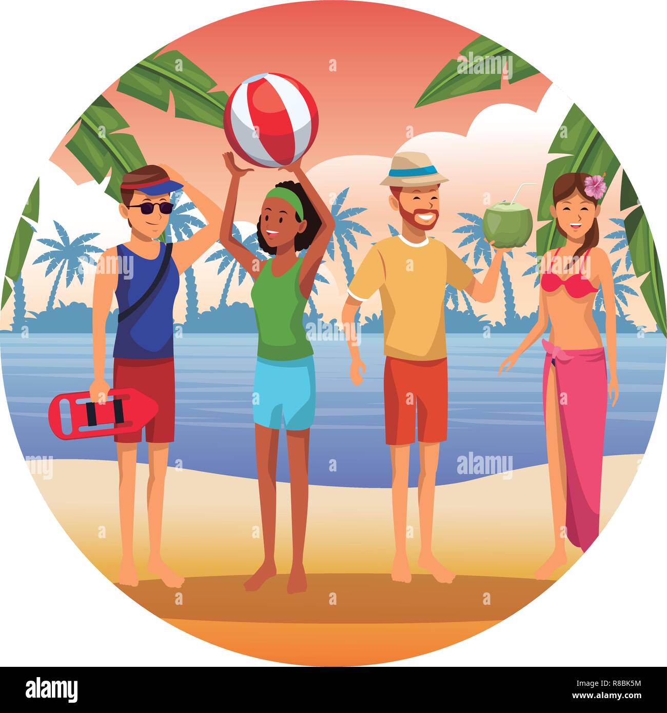 friends with swimsuit Stock Vector Image & Art - Alamy