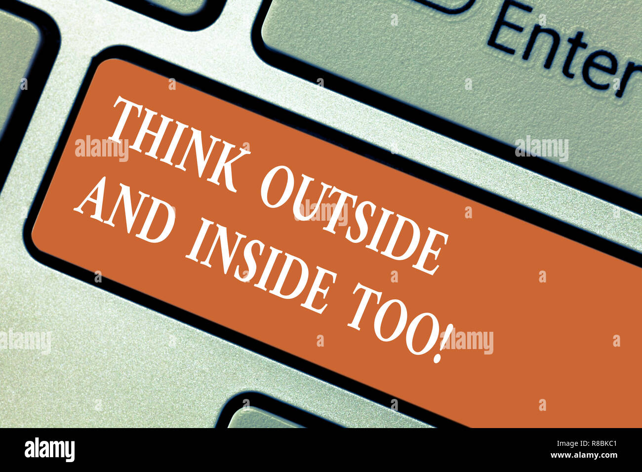 Writing note showing Think Outside And Inside Too. Business photo ...