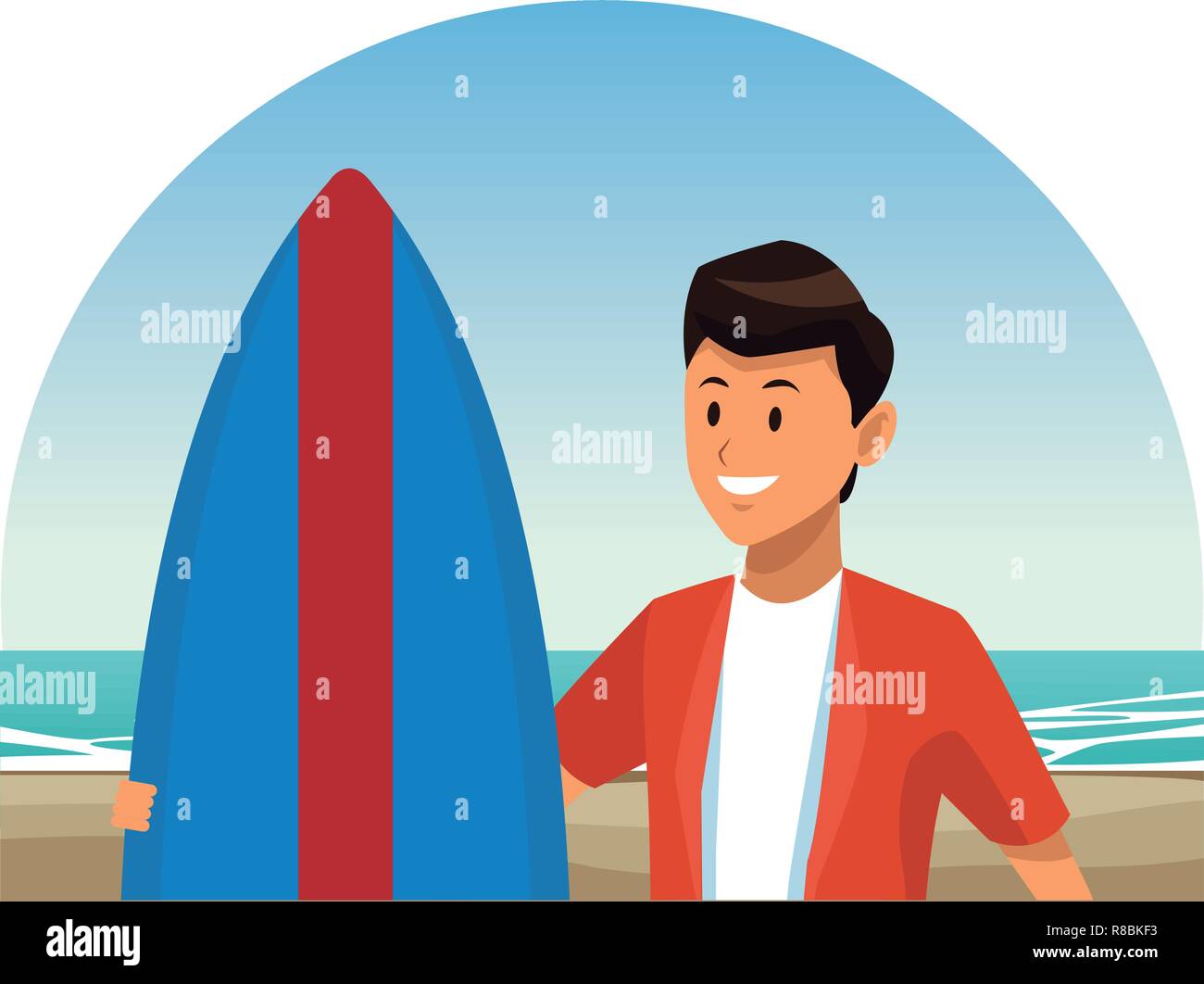 man with surfboard Stock Vector Image & Art - Alamy