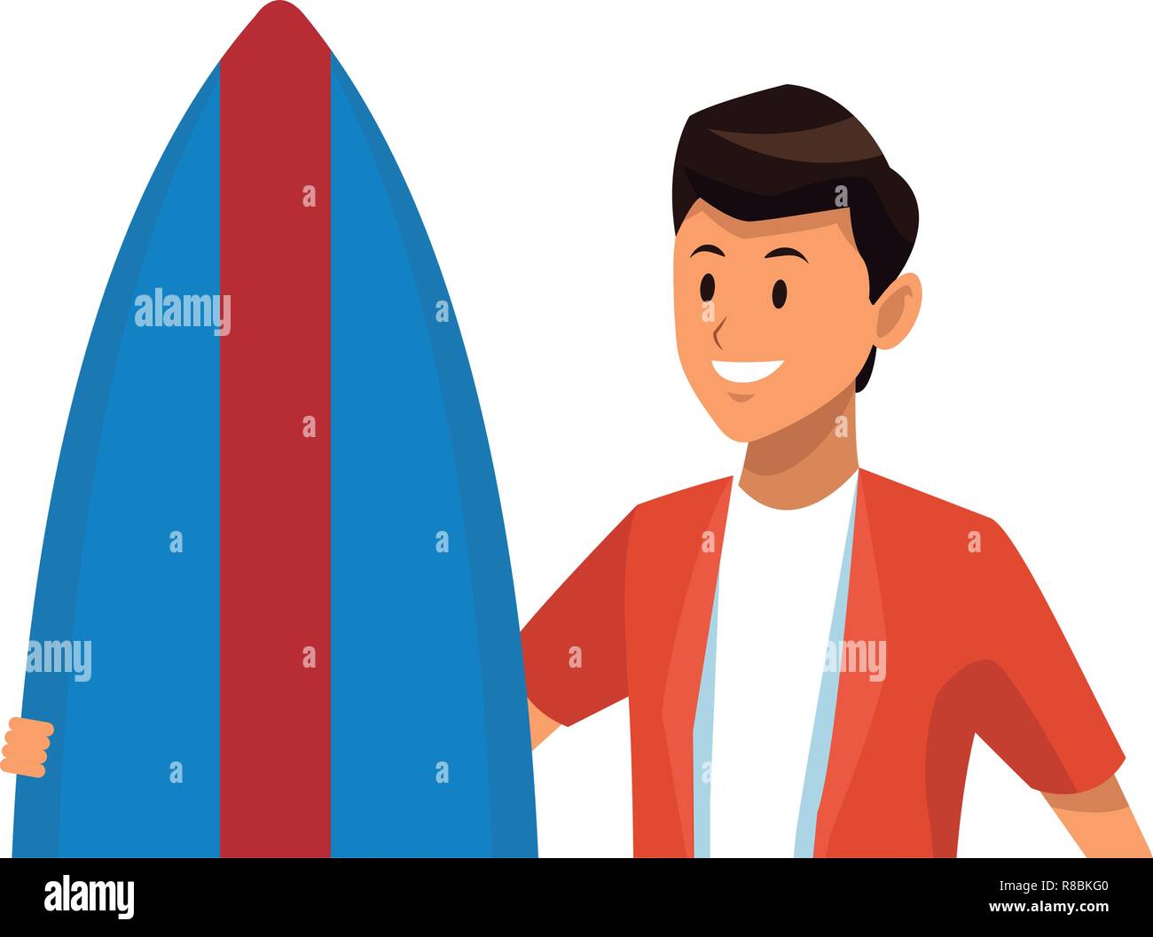 man with surfboard Stock Vector Image & Art - Alamy