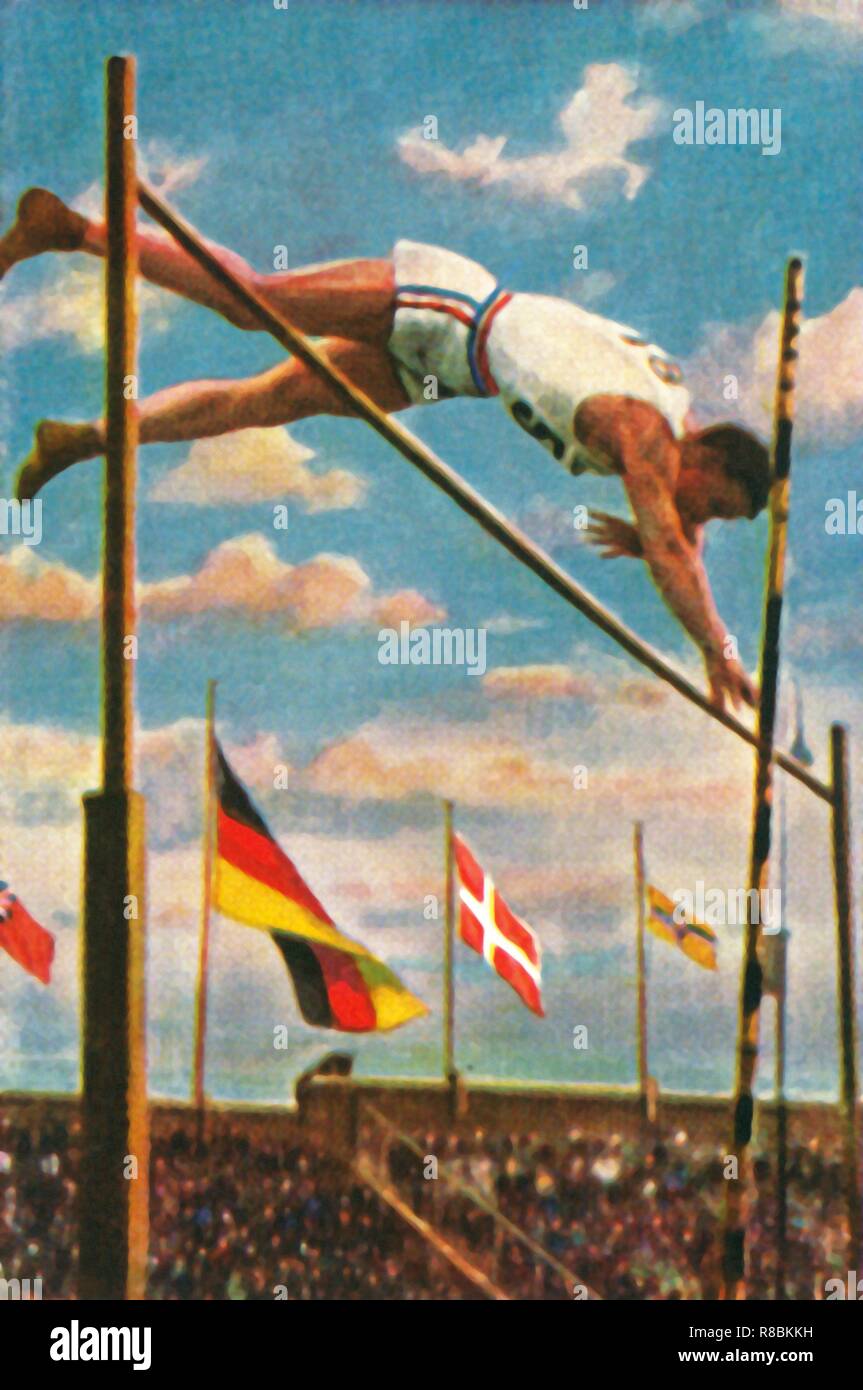 American pole-vaulter Sabin Carr, 1928. Creator: Unknown Stock Photo - Alamy
