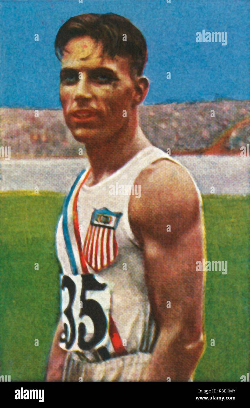 American discus-thrower Bud Houser, 1928. Creator: Unknown Stock Photo ...