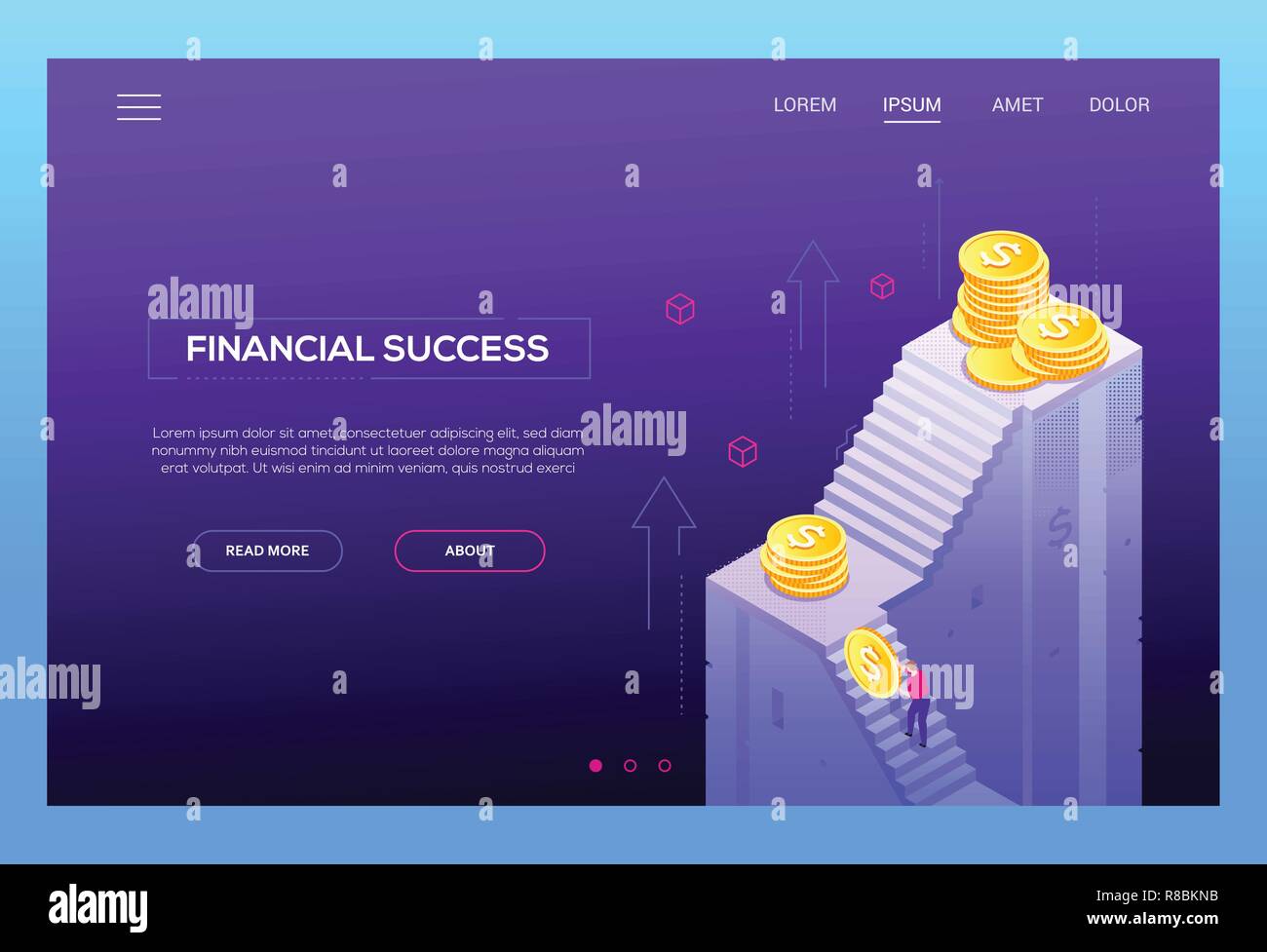 Financial success - modern isometric vector web banner Stock Vector ...