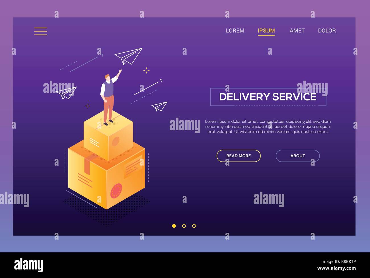 Delivery service - modern isometric vector web banner Stock Vector ...