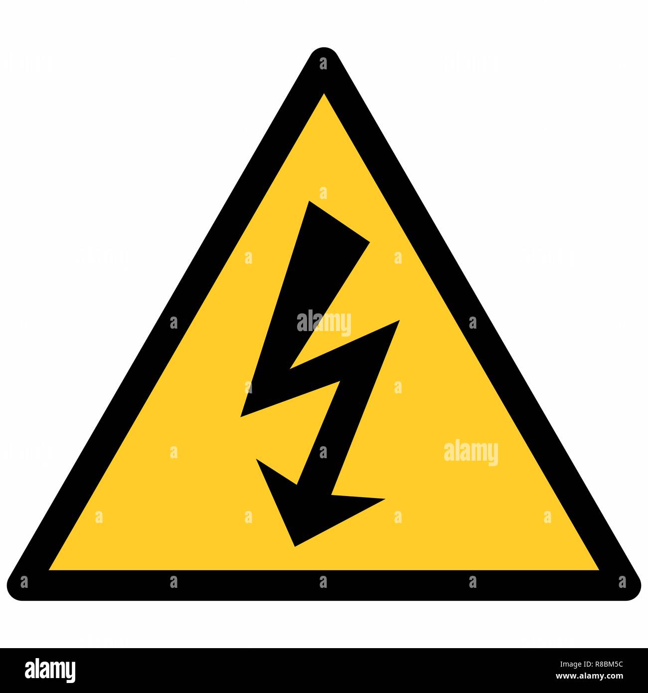 The illustration of an isolated electrical hazard symbol Stock Vector ...
