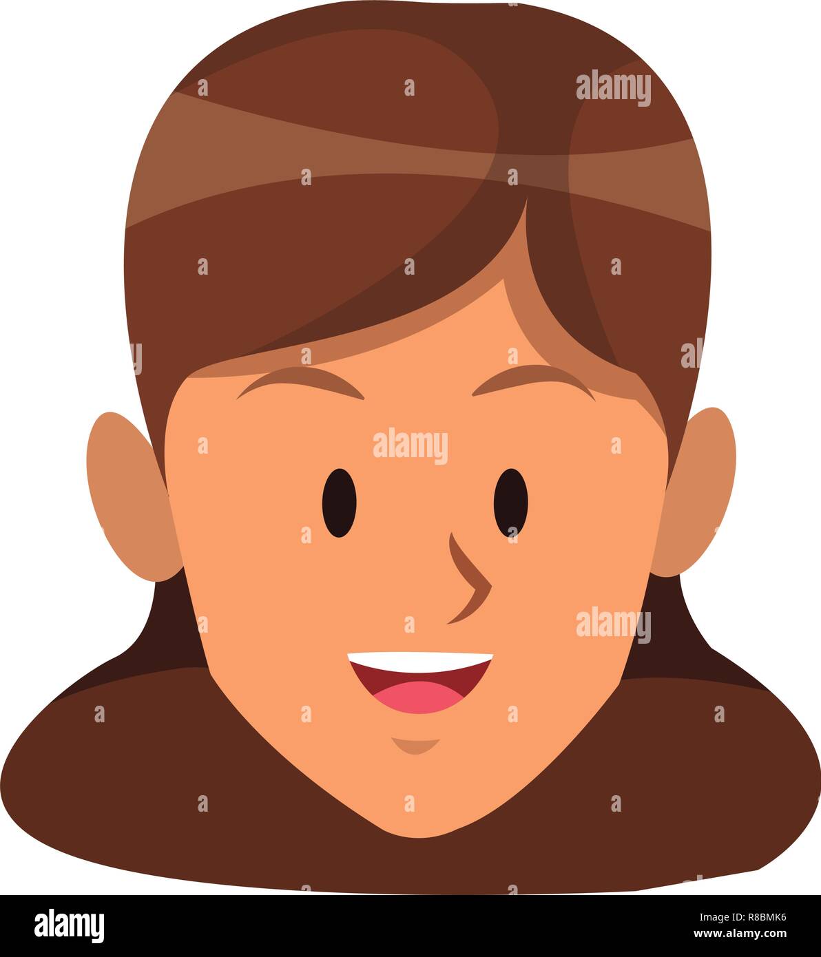 woman brunette smiling only face Stock Vector Image & Art - Alamy
