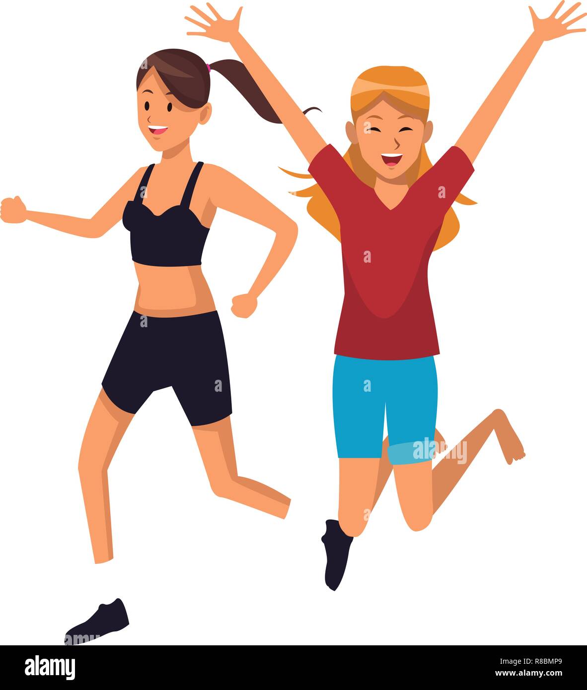 Fitness woman doing morning Stock Vector Images - Alamy