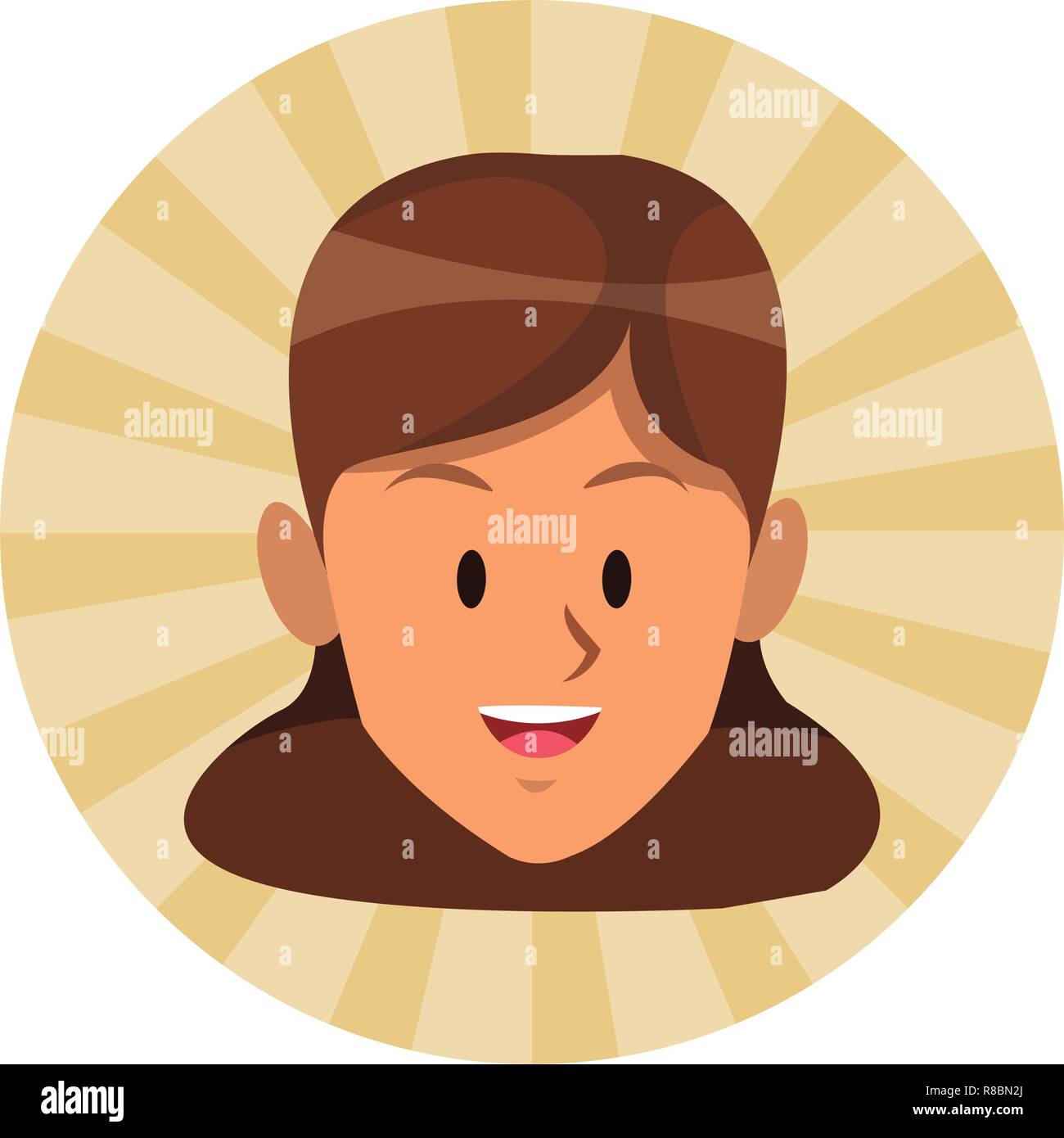 woman brunette smiling only face Stock Vector Image & Art - Alamy