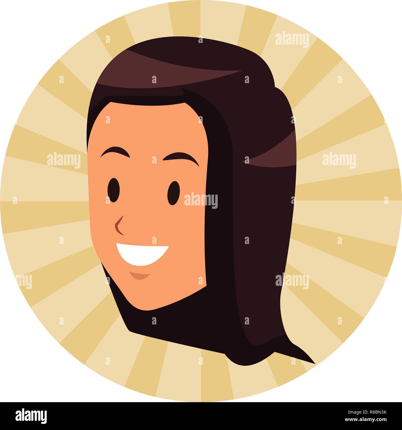 woman brunette smiling only face Stock Vector Image & Art - Alamy
