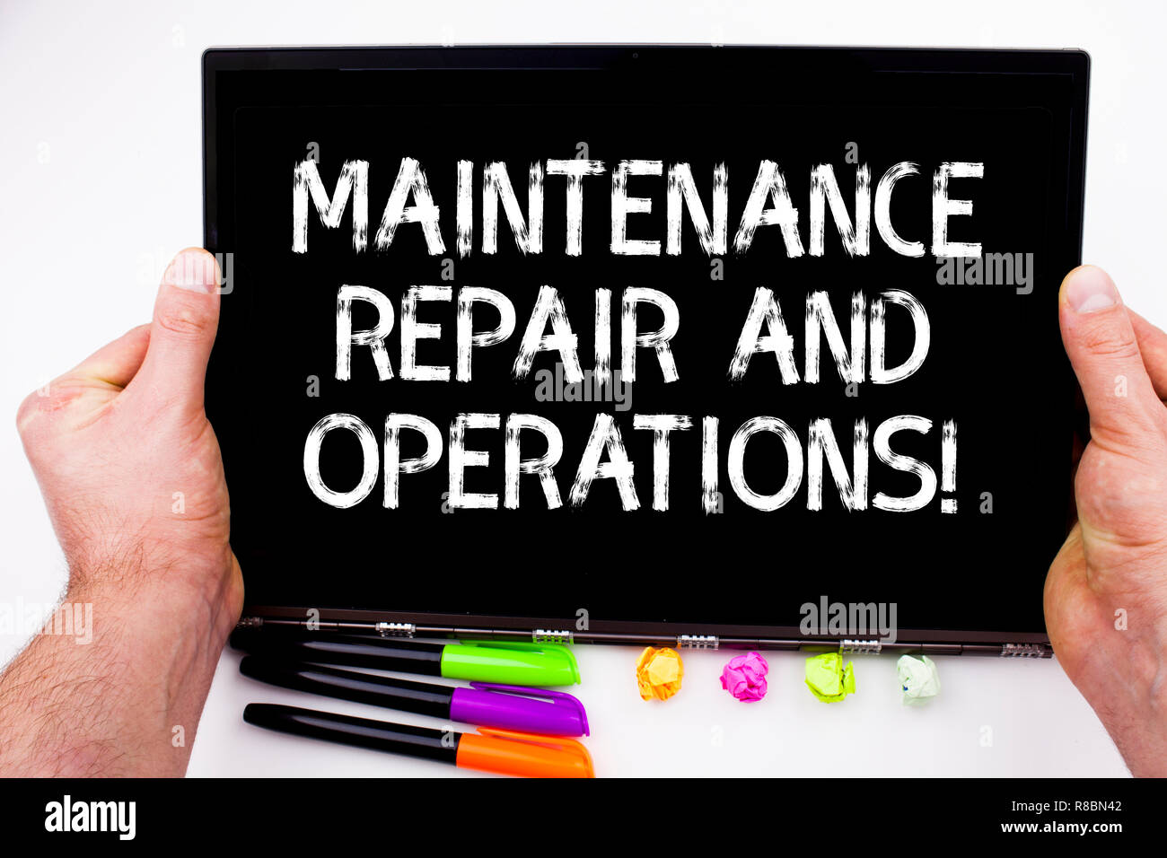 Handwriting text writing Maintenance Repair And Operations. Concept ...