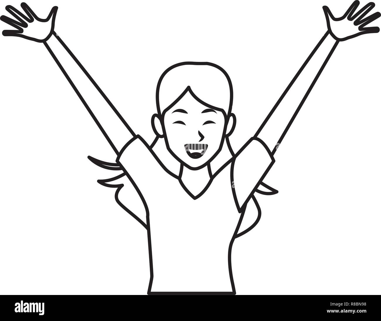 woman hands up black and white Stock Vector Image & Art - Alamy
