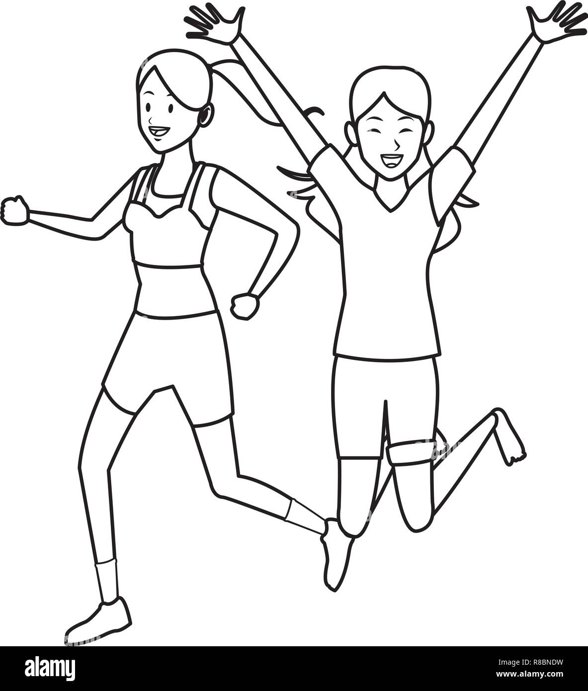 Morning exercise gym Black and White Stock Photos & Images - Alamy