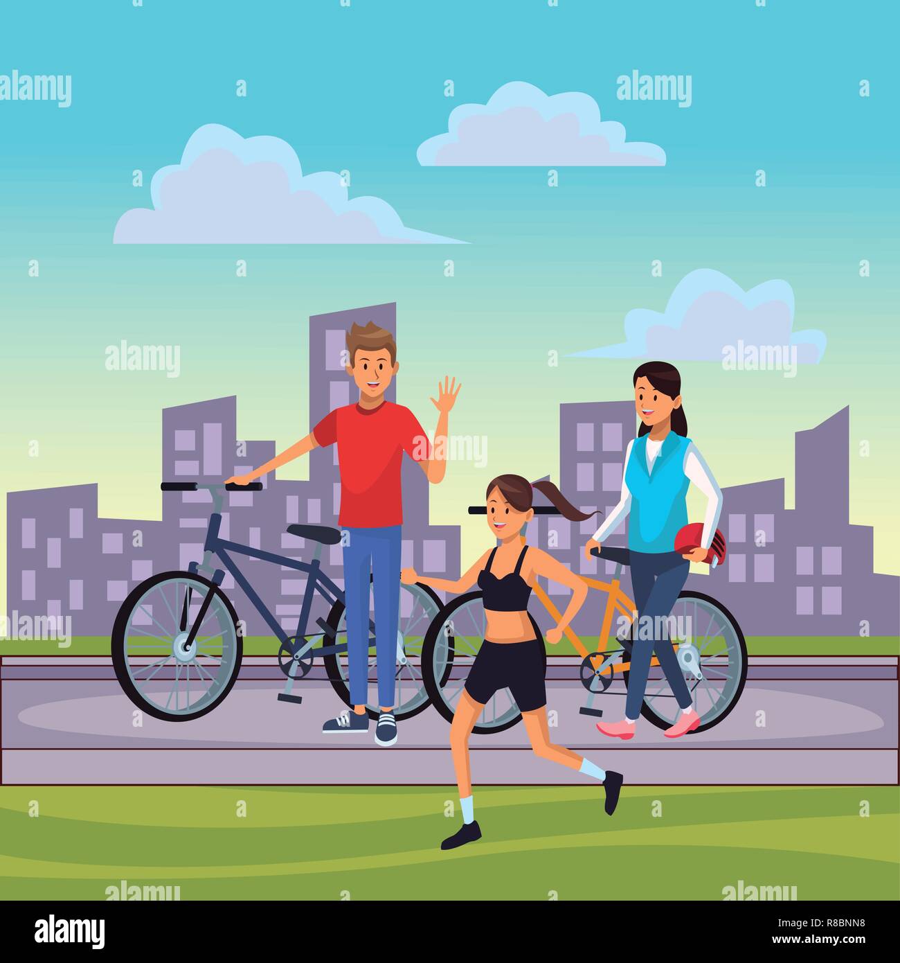 Adult man woman riding Stock Vector Images - Alamy