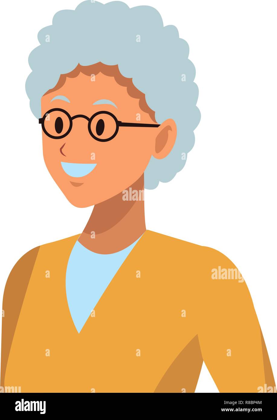 Profile smiling elderly person Stock Vector Images - Alamy