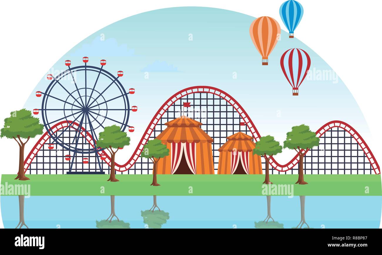 amusement park landscape Stock Vector Image & Art - Alamy
