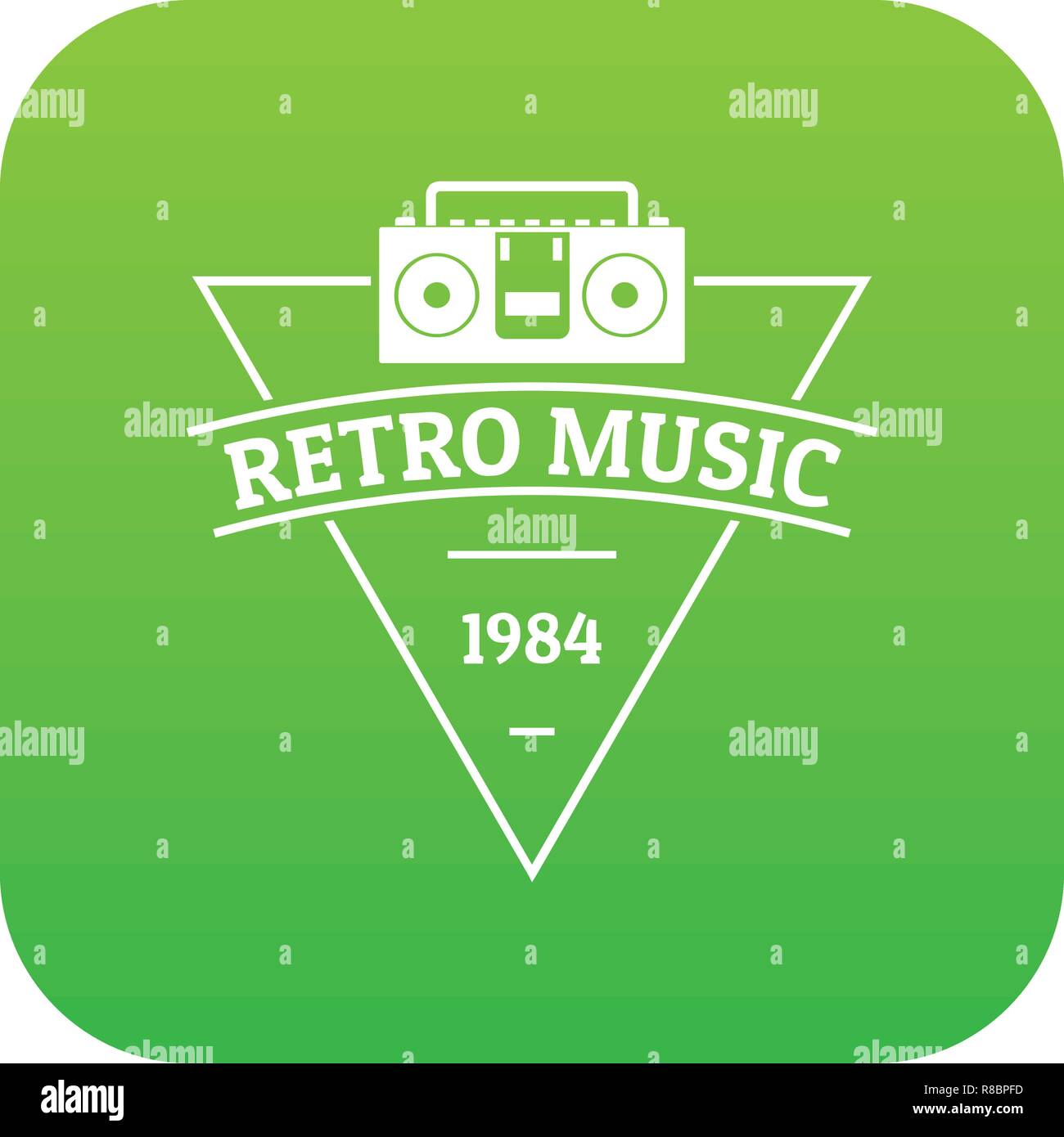 Retro music icon green vector Stock Vector Image & Art - Alamy