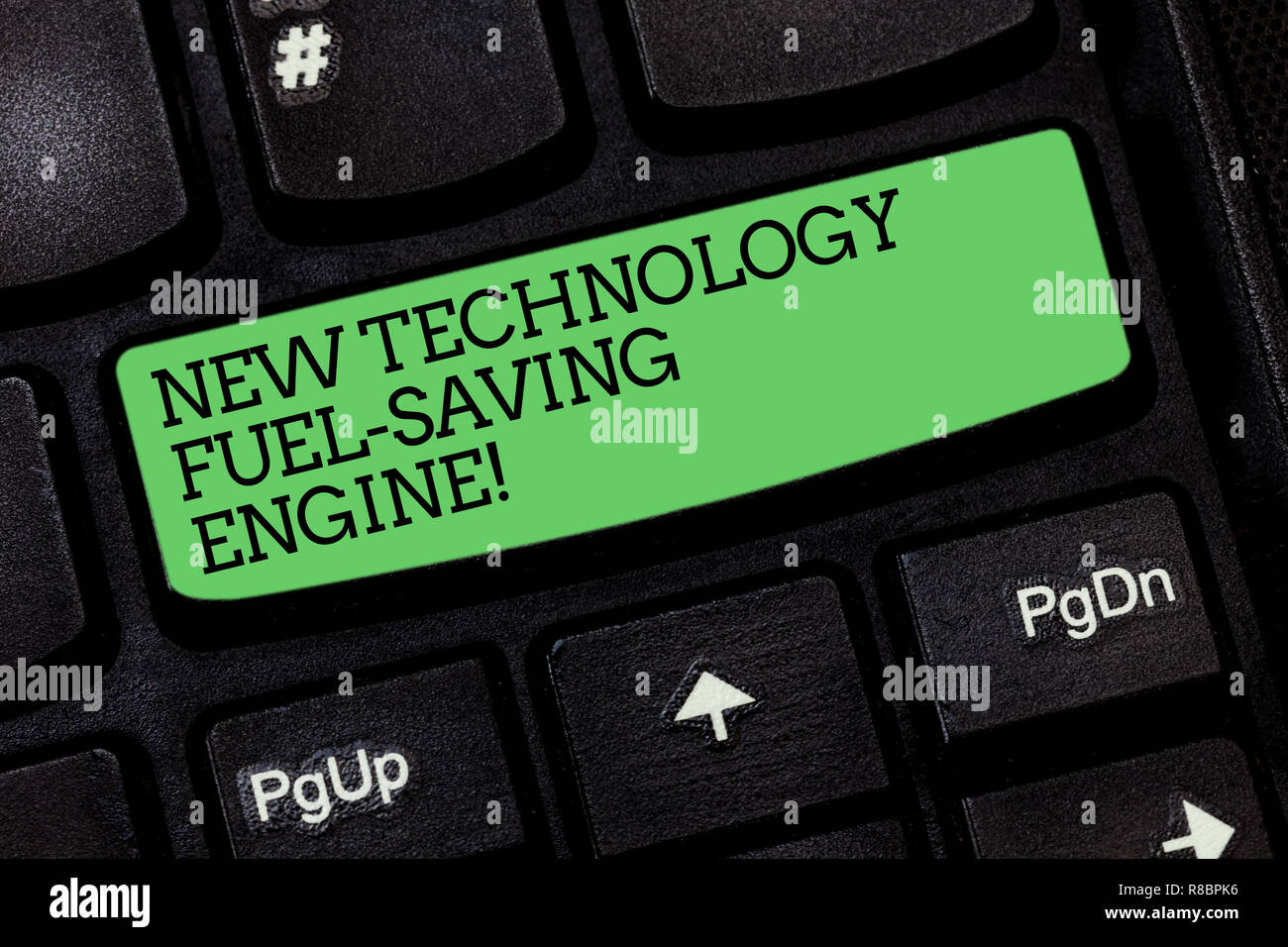 Word writing text New Technology Fuel Saving Engine. Business concept ...