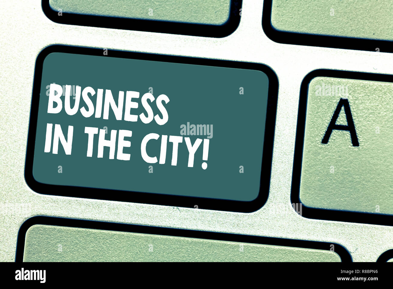 Conceptual hand writing showing Business In The City. Business photo ...