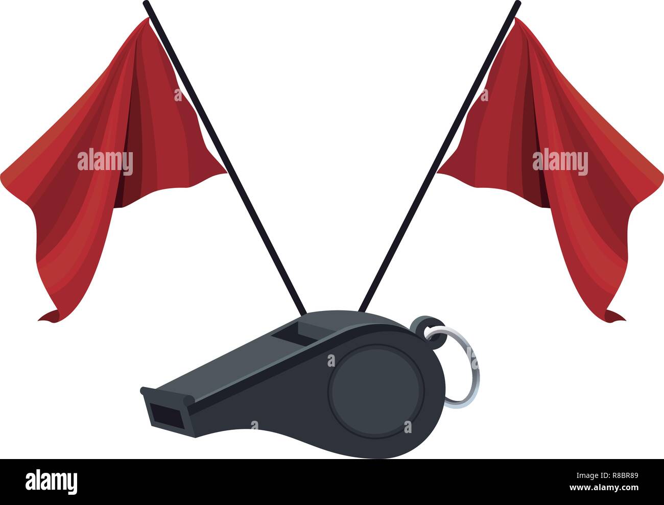 referee whistle and flags Stock Vector Image & Art - Alamy