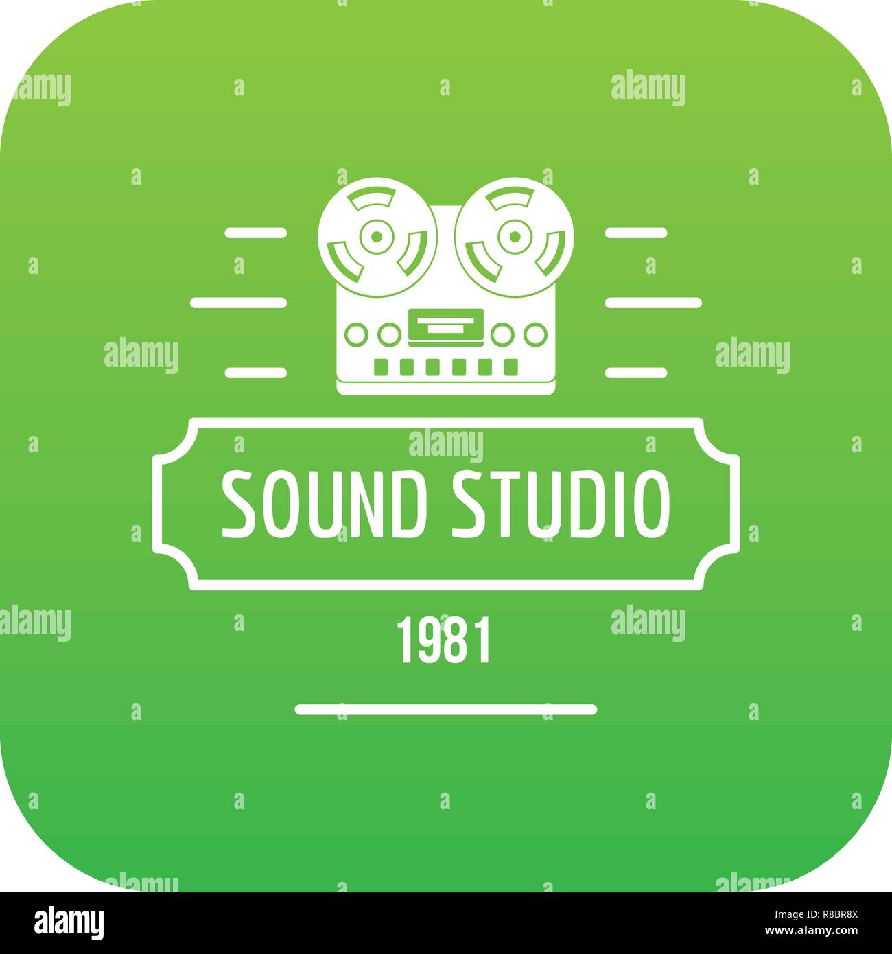 Retro sound studio icon green vector Stock Vector Image & Art - Alamy