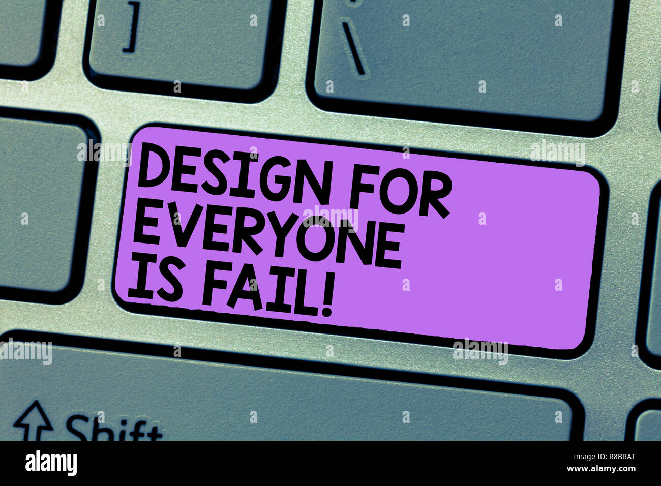 Writing note showing Design For Everyone Is Fail. Business photo ...