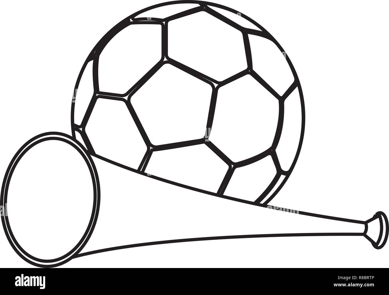 vuvuzela trumpet and soccer ball Stock Vector Image & Art - Alamy
