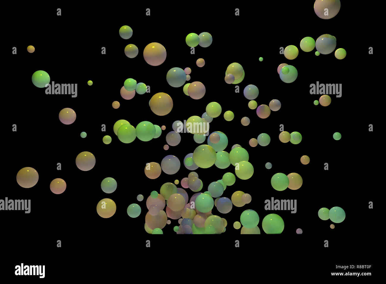 Abstract 3D shape or mesh rendering, with color lighting setup, for ...