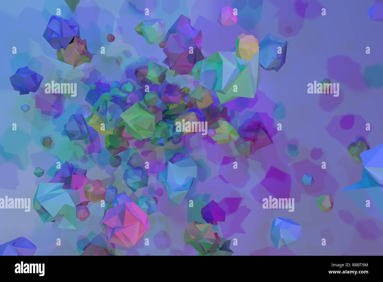 Abstract 3D shape or mesh rendering, with color lighting setup, for ...