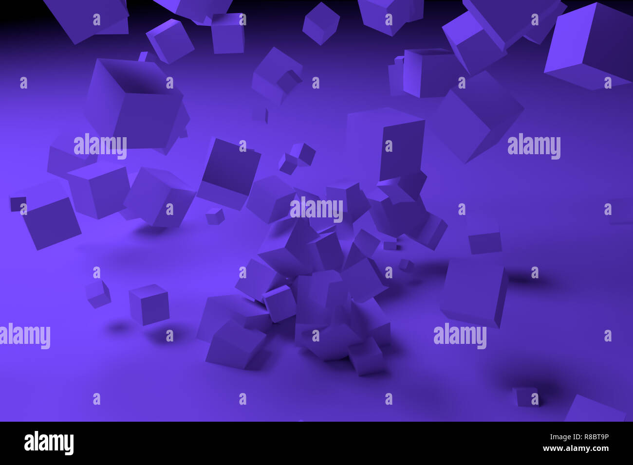 Abstract 3D shape or mesh rendering, with color lighting setup, for ...