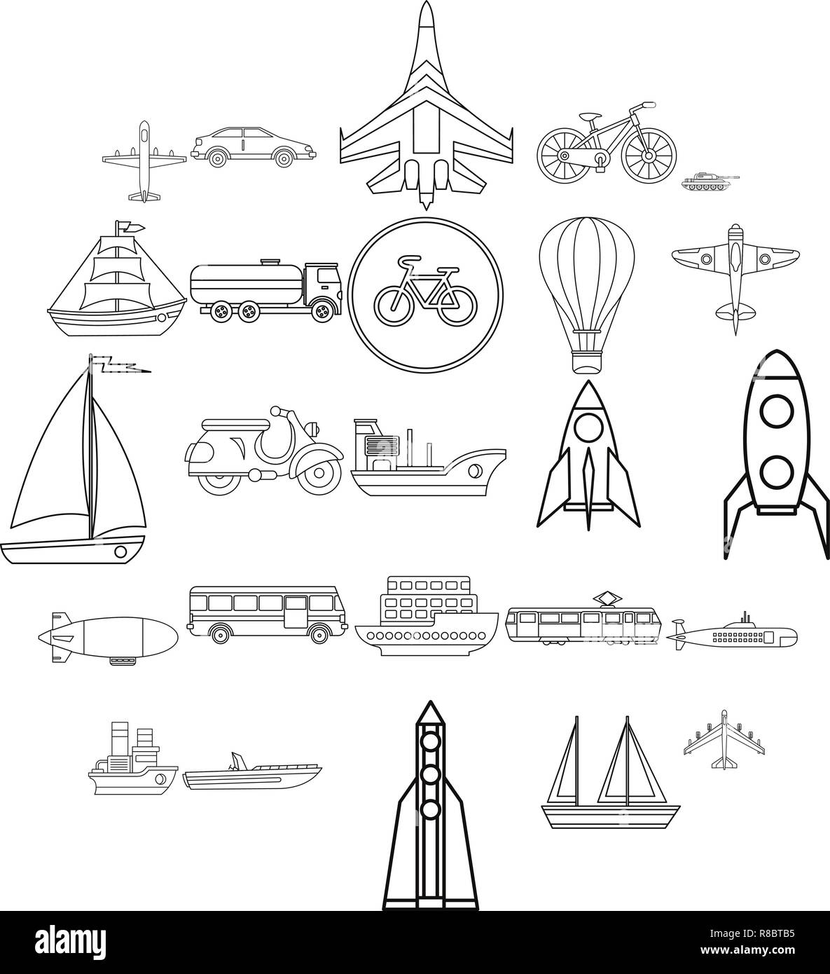 Air transport icons set, outline style Stock Vector Image & Art - Alamy