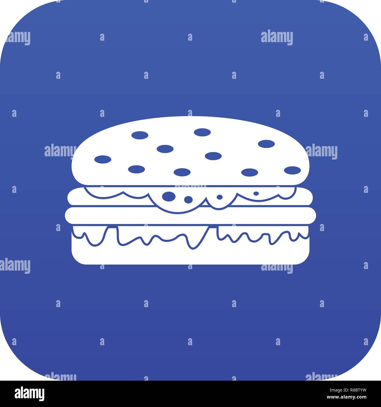 Burger icon digital blue Stock Vector Image & Art - Alamy