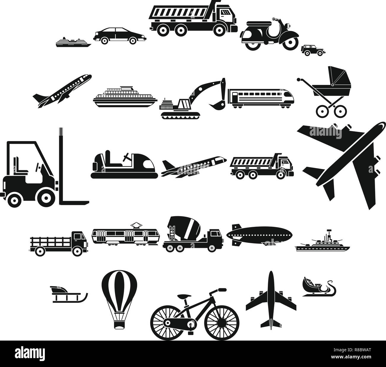 Transit icons set, simple style Stock Vector Image & Art - Alamy