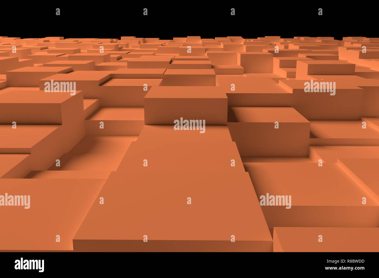 Colorful 3D rendering. Block or cube, geometric structure, shape ...