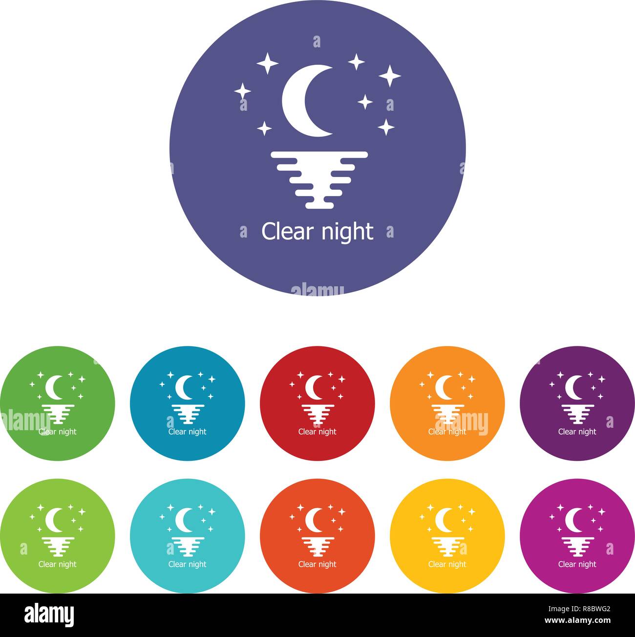 Clear night icons set vector color Stock Vector Image & Art - Alamy