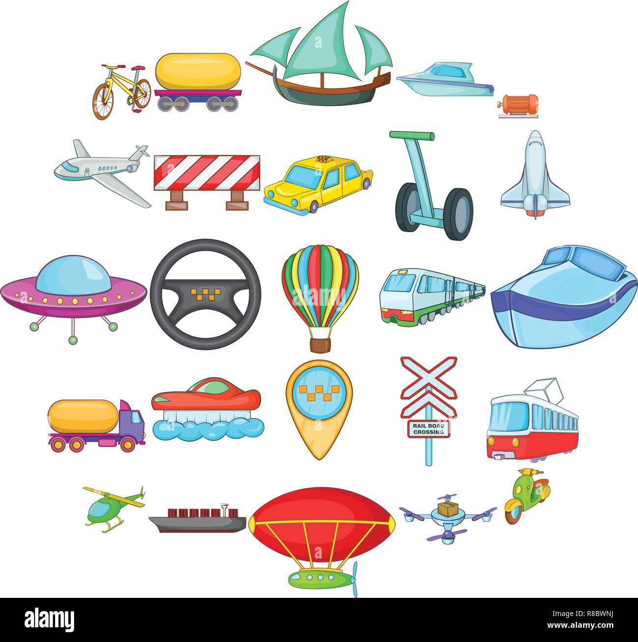 Hauling icons set, cartoon style Stock Vector Image & Art - Alamy