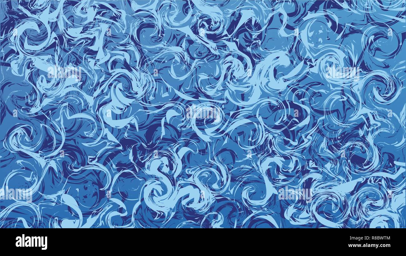 Marble blue abstract background. Digital painted vector marbled texture ...