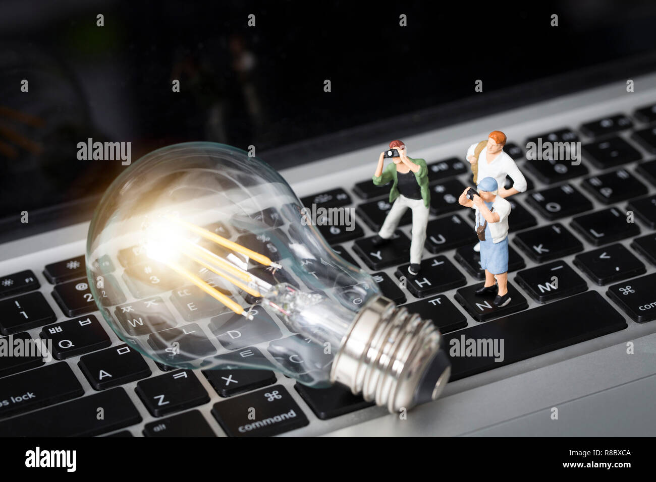 Light bulb glowing as Business idea concept with concept creative ...