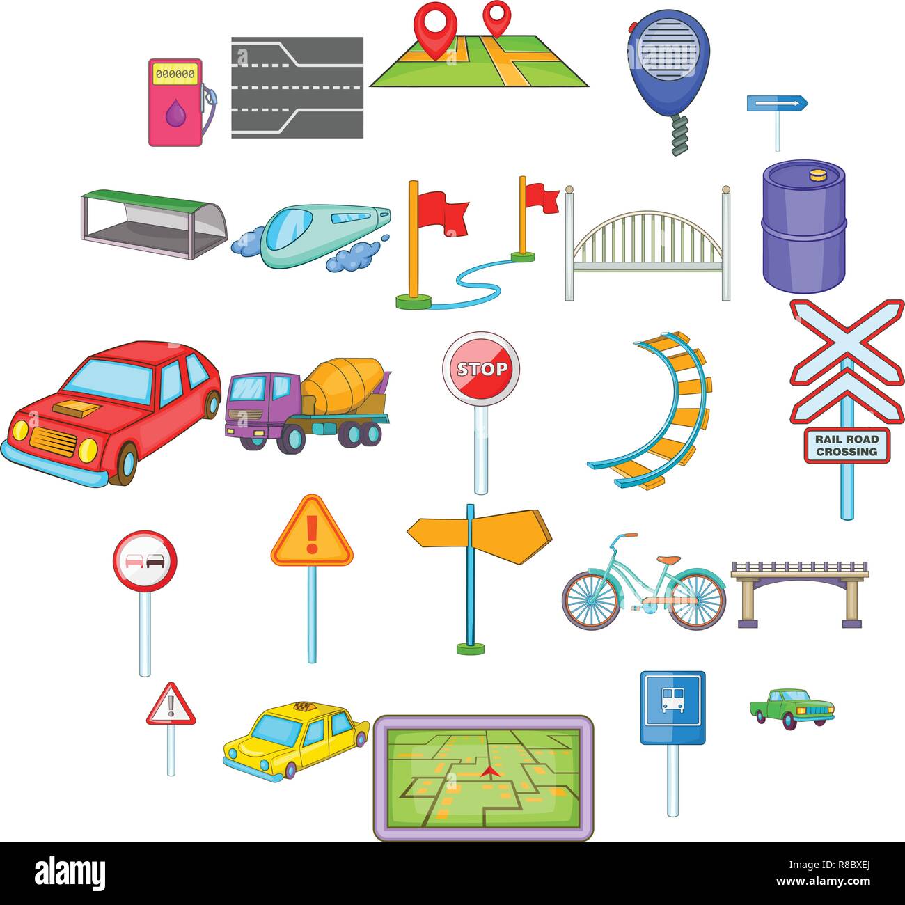 Direction icons set, cartoon style Stock Vector Image & Art - Alamy