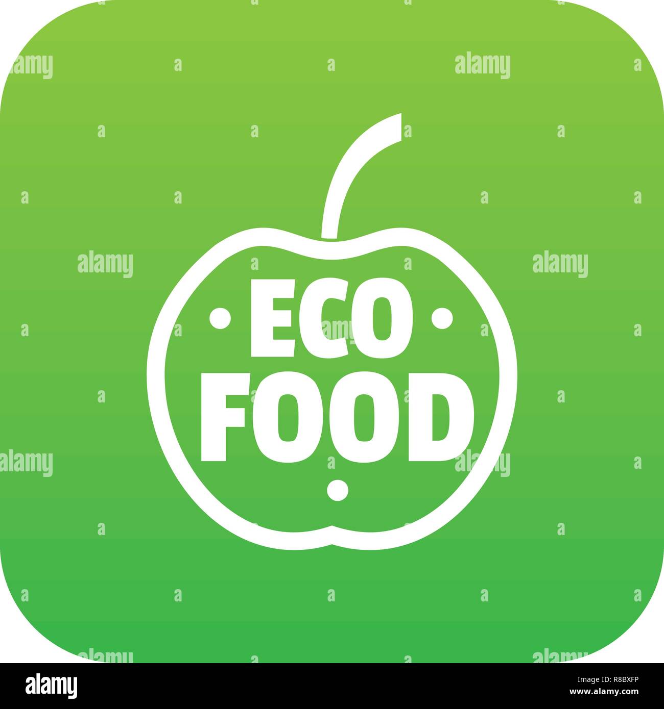 Organic food icon green vector Stock Vector Image & Art - Alamy