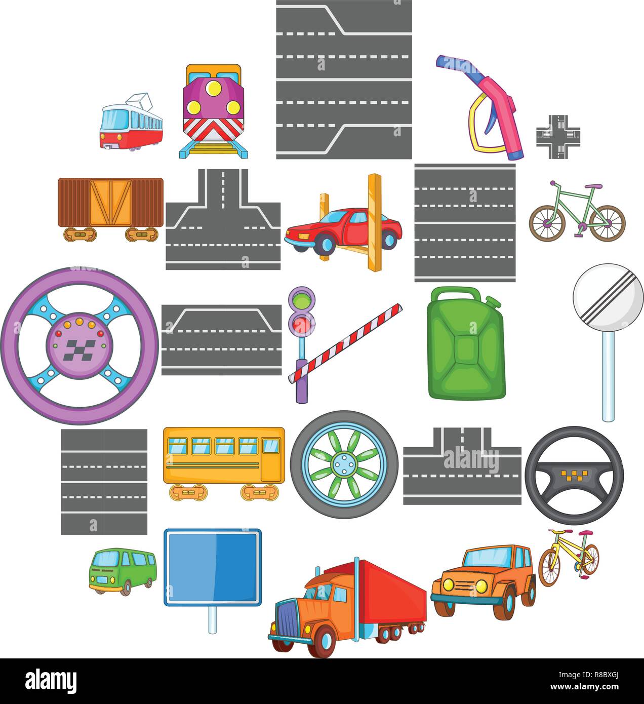 Route icons set, cartoon style Stock Vector Image & Art - Alamy
