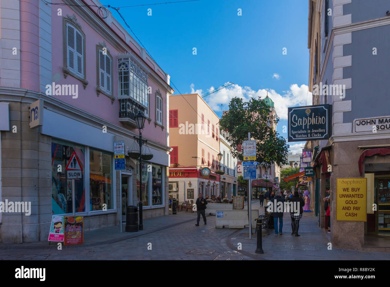 Main street gibraltar shops hi-res stock photography and images - Alamy